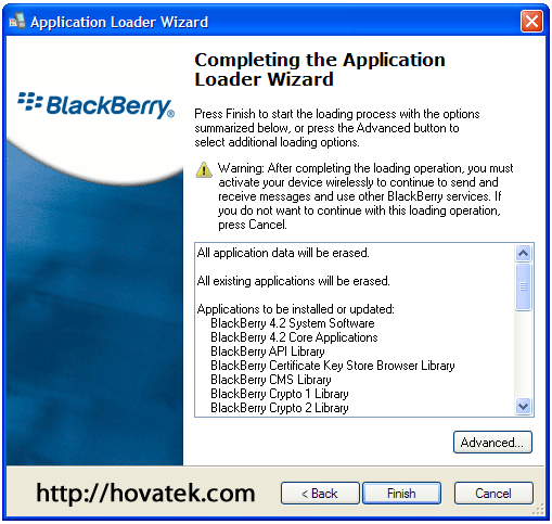 How to install Blackberry Operating System (OS) using Blackberry loader.exe