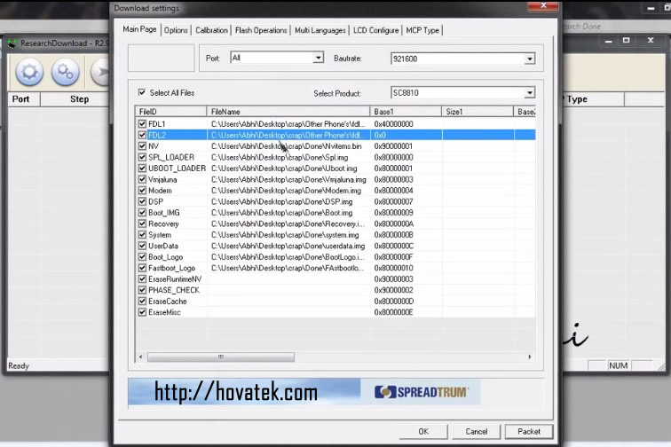 How to use research download tool to create Unisoc / Spreadtrum pac file