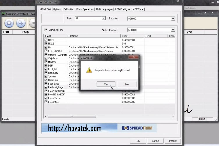 How to use research download tool to create Unisoc / Spreadtrum pac file