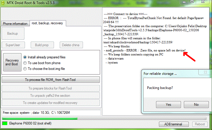 How To Fix The Zero File No Space Left On Device Error In Mtk Droid Tools