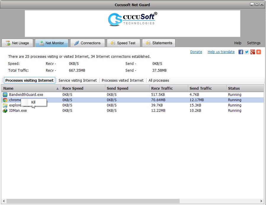 Monitor the data / bandwidth usage on your Windows PC using Cucusoft ...