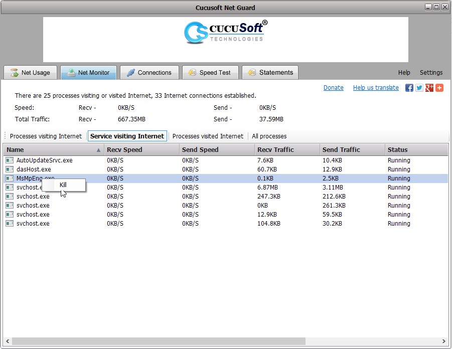 Monitor the data / bandwidth usage on your Windows PC using Cucusoft ...