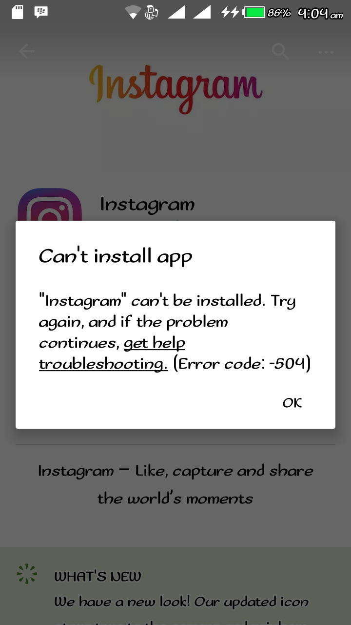 How to fix Can't install app, Error code 504 in Google Playstore
