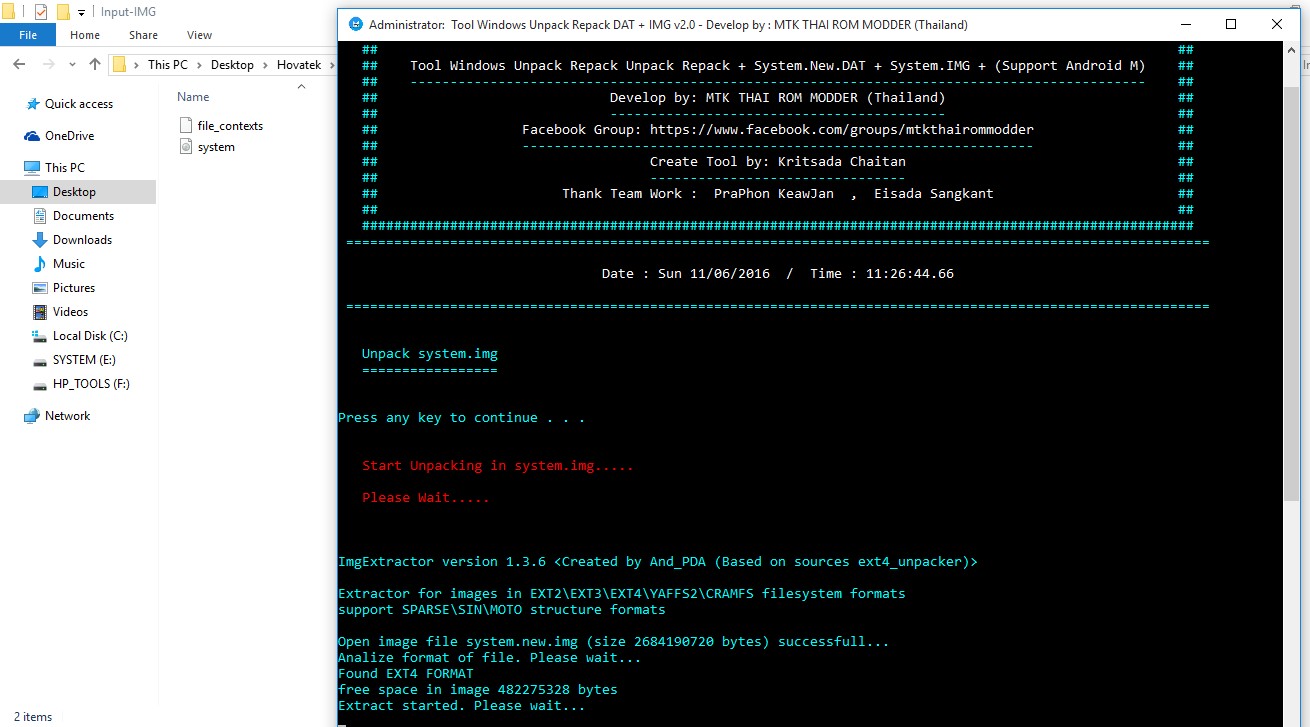 How to unpack & repack system (.img or .new.dat) in Windows