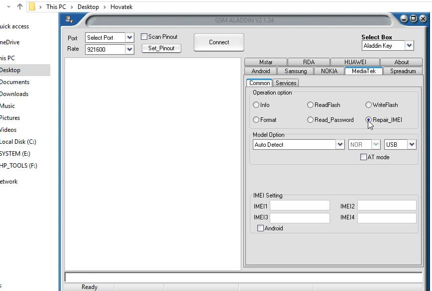 How to use GSM Aladdin to write IMEI to Mediatek devices