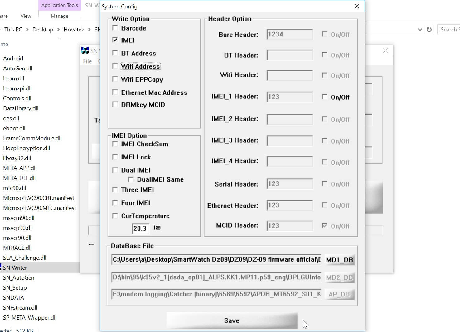 How to use SN Write Tool to write IMEI to an MTK Smartwatch