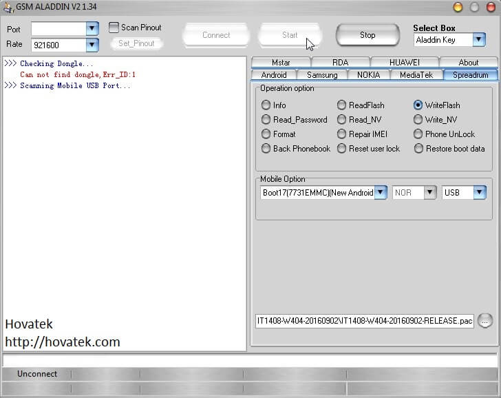 How to use GSM Alladin to flash a spreadtrum (SPD) phone