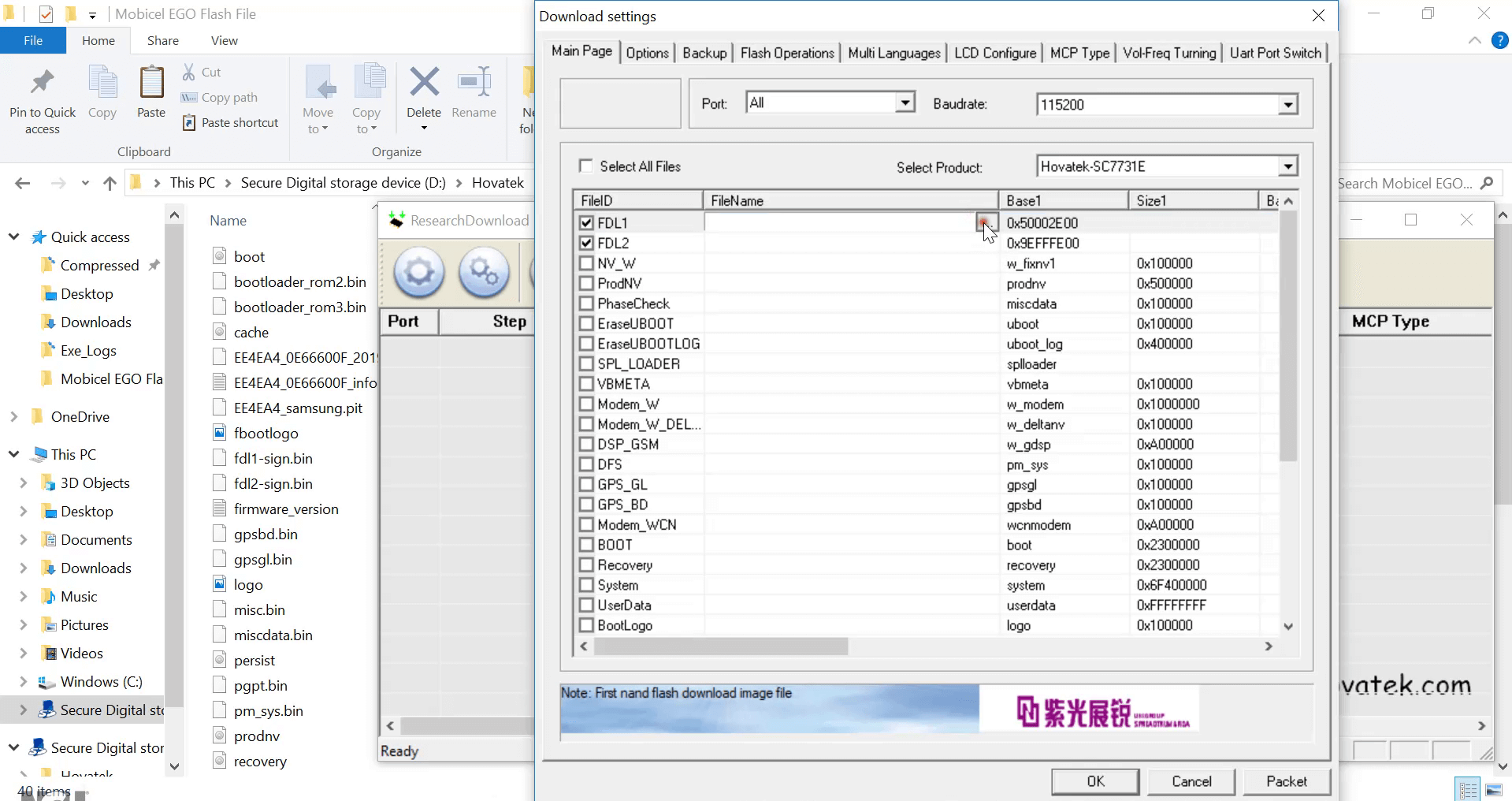 How to use research download tool to create Unisoc / Spreadtrum pac file
