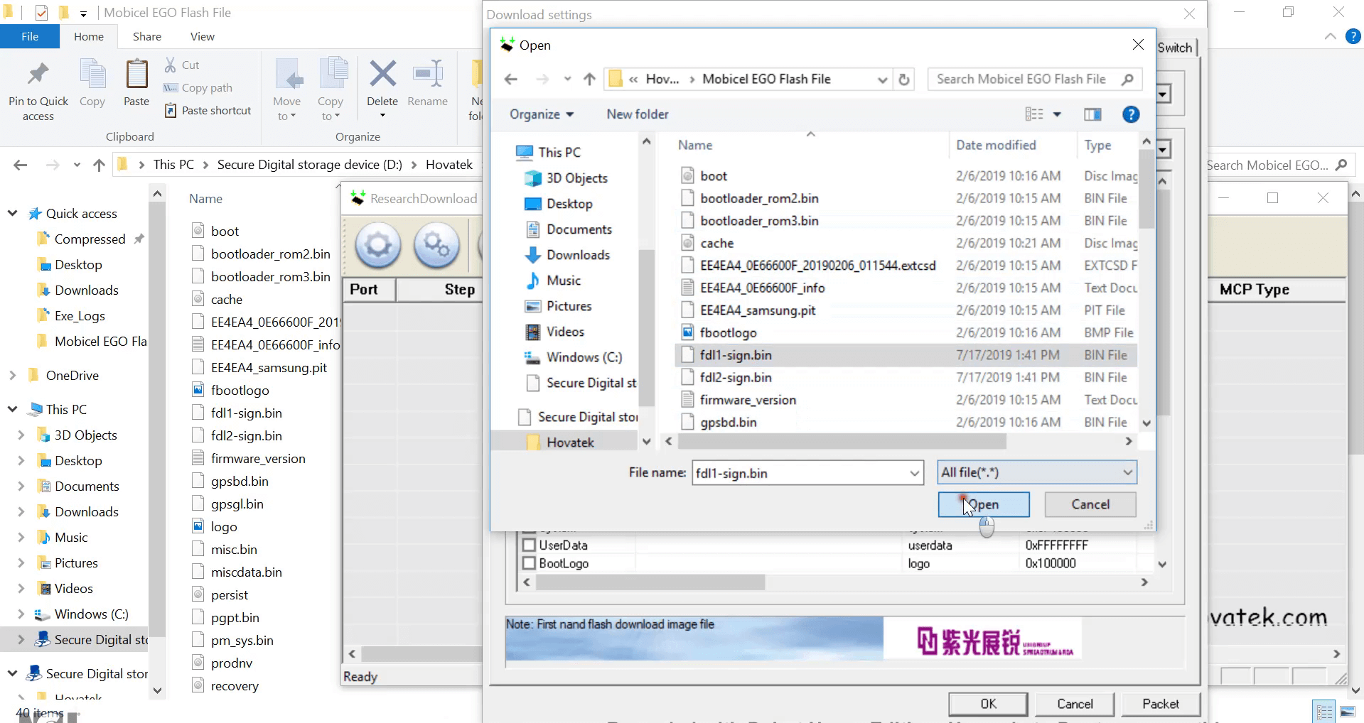 How to use research download tool to create Unisoc / Spreadtrum pac file