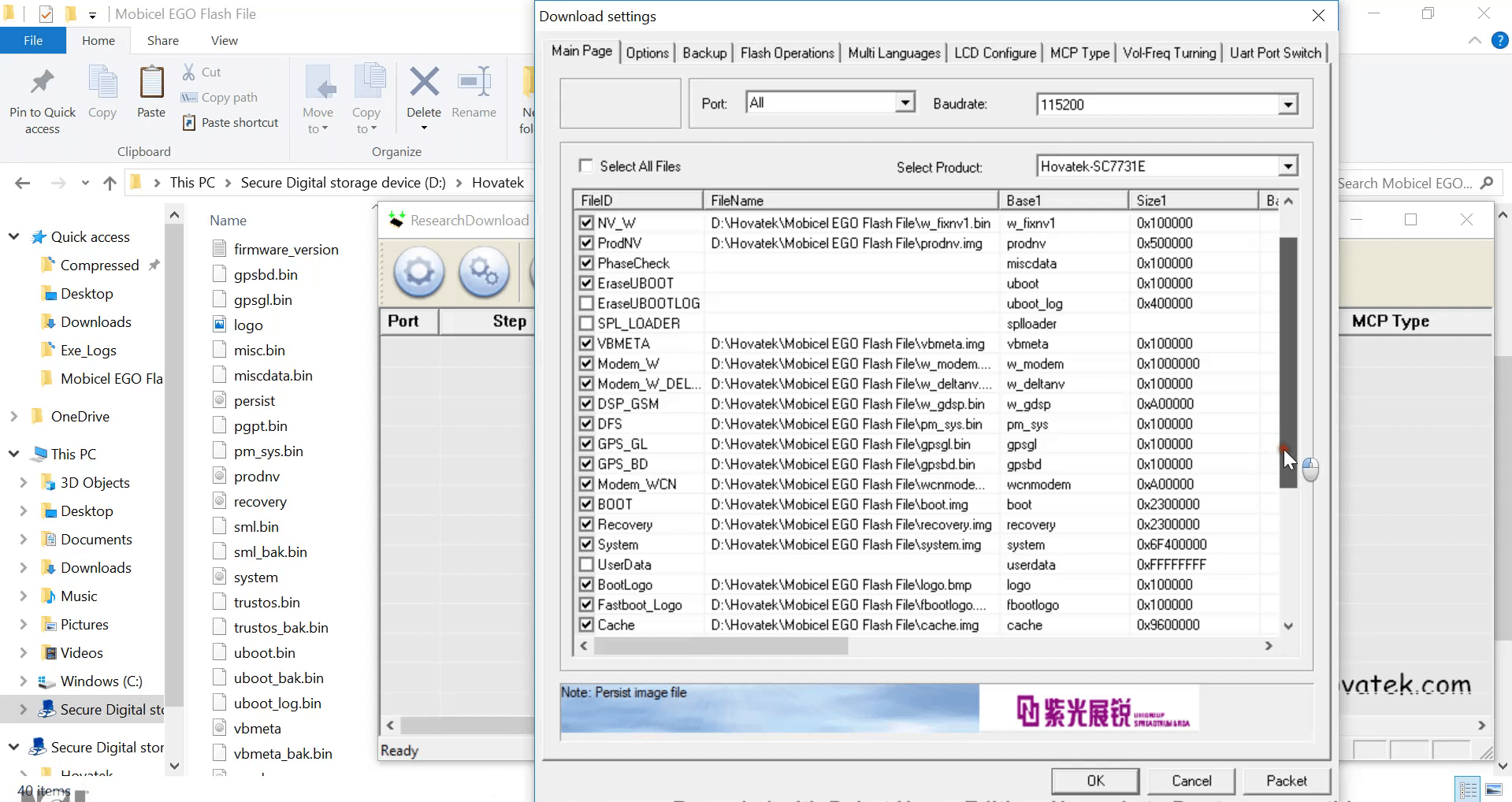 How to use research download tool to create Unisoc / Spreadtrum pac file