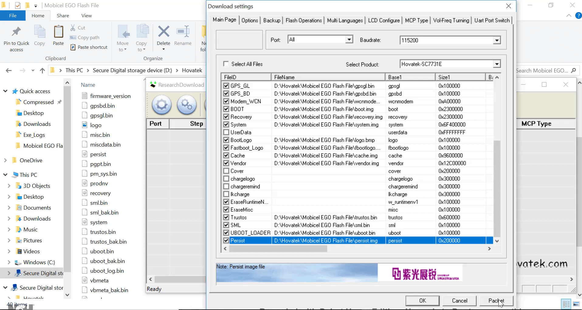 How to use research download tool to create Unisoc / Spreadtrum pac file