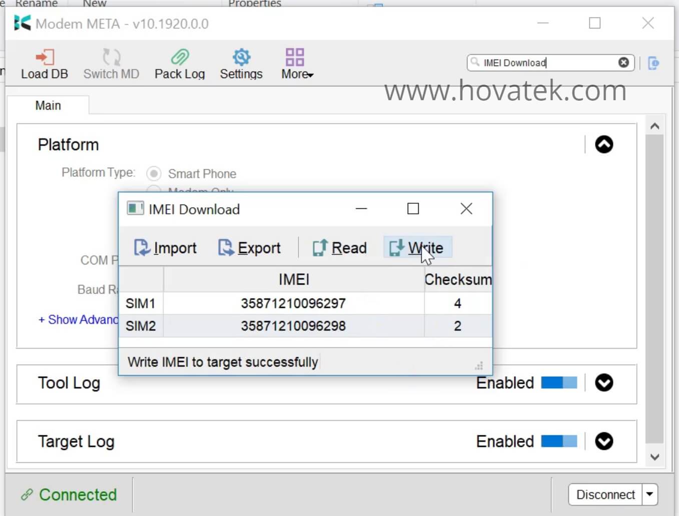 How to use modem meta to write IMEI to Mediatek devices