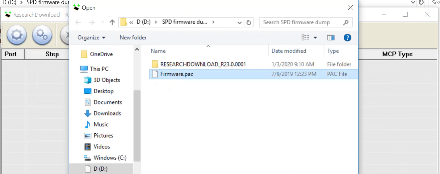 How to use Research Download tool to backup Unisoc (Spreadtrum) firmware
