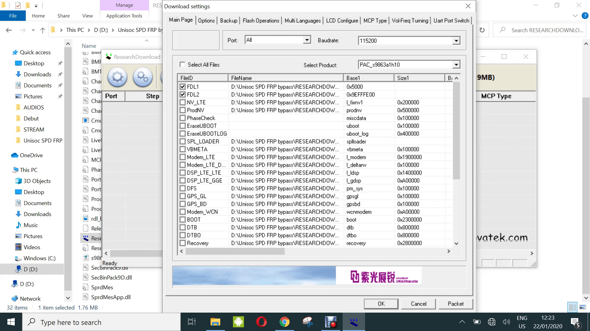 How to use Research Download tool to bypass FRP on Unisoc / SPD
