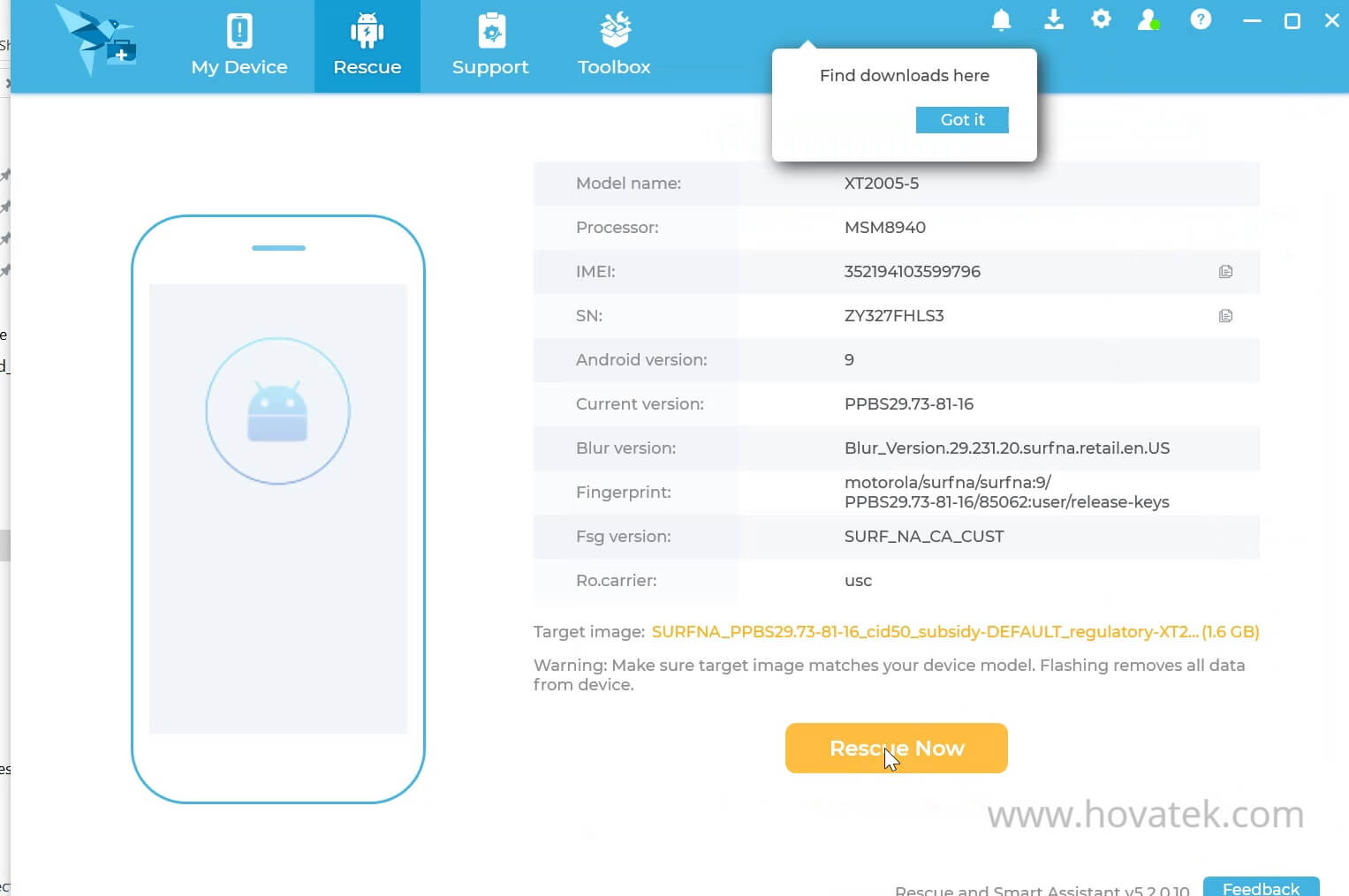 How to unbrick Motorola using Rescue and Smart Assistant