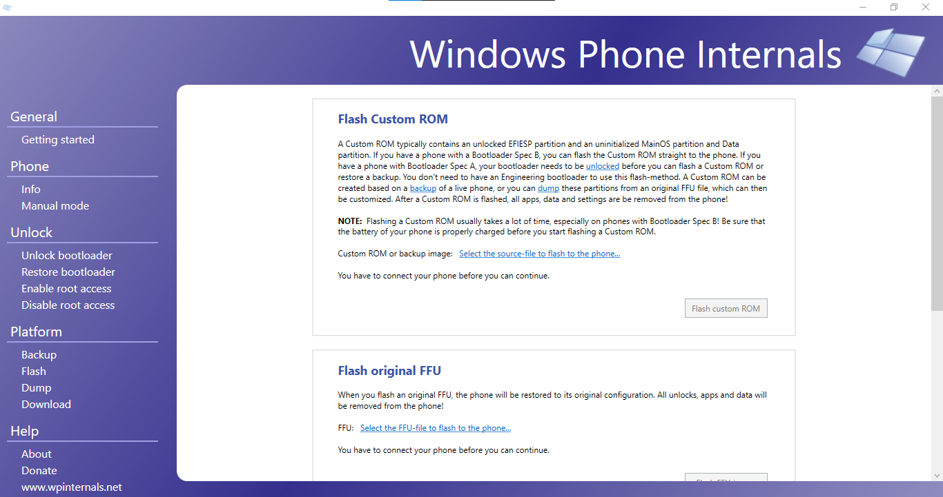 How to use Windows Internals to flash Windows phone