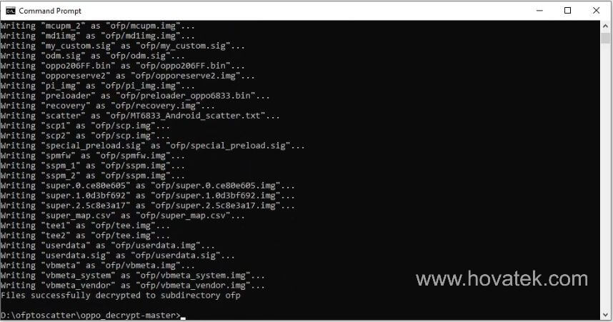 How to convert OFP to scatter format for Mediatek