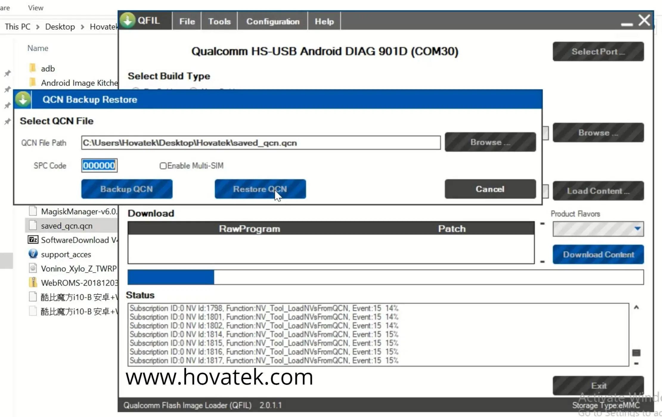 How to backup & restore Qualcomm QCN using QFIL