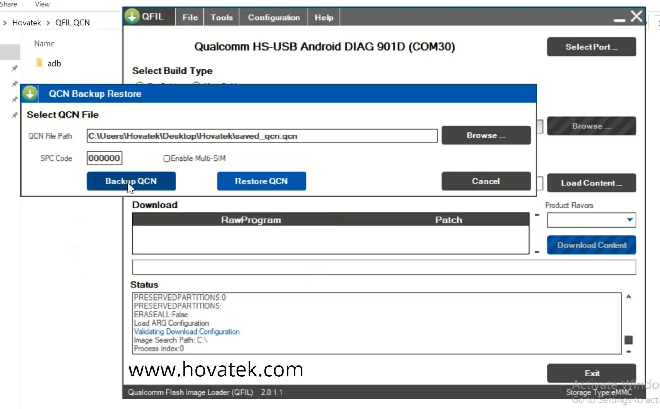 How to backup & restore Qualcomm QCN using QFIL