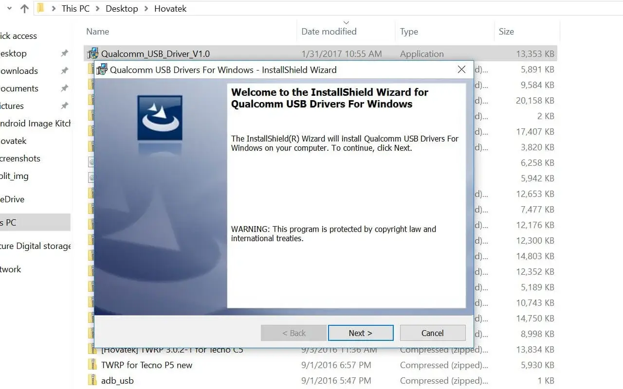 How to install Qualcomm USB drivers on a Windows PC