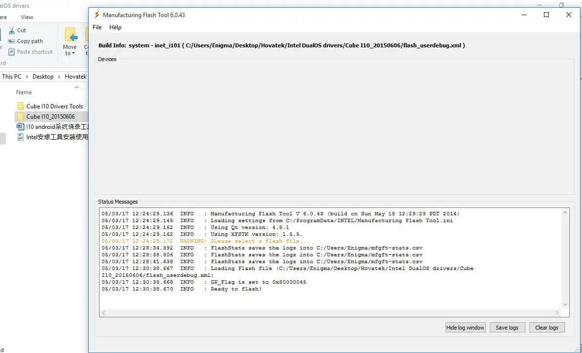 How to flash Intel devices using Manufacturing Flash Tool