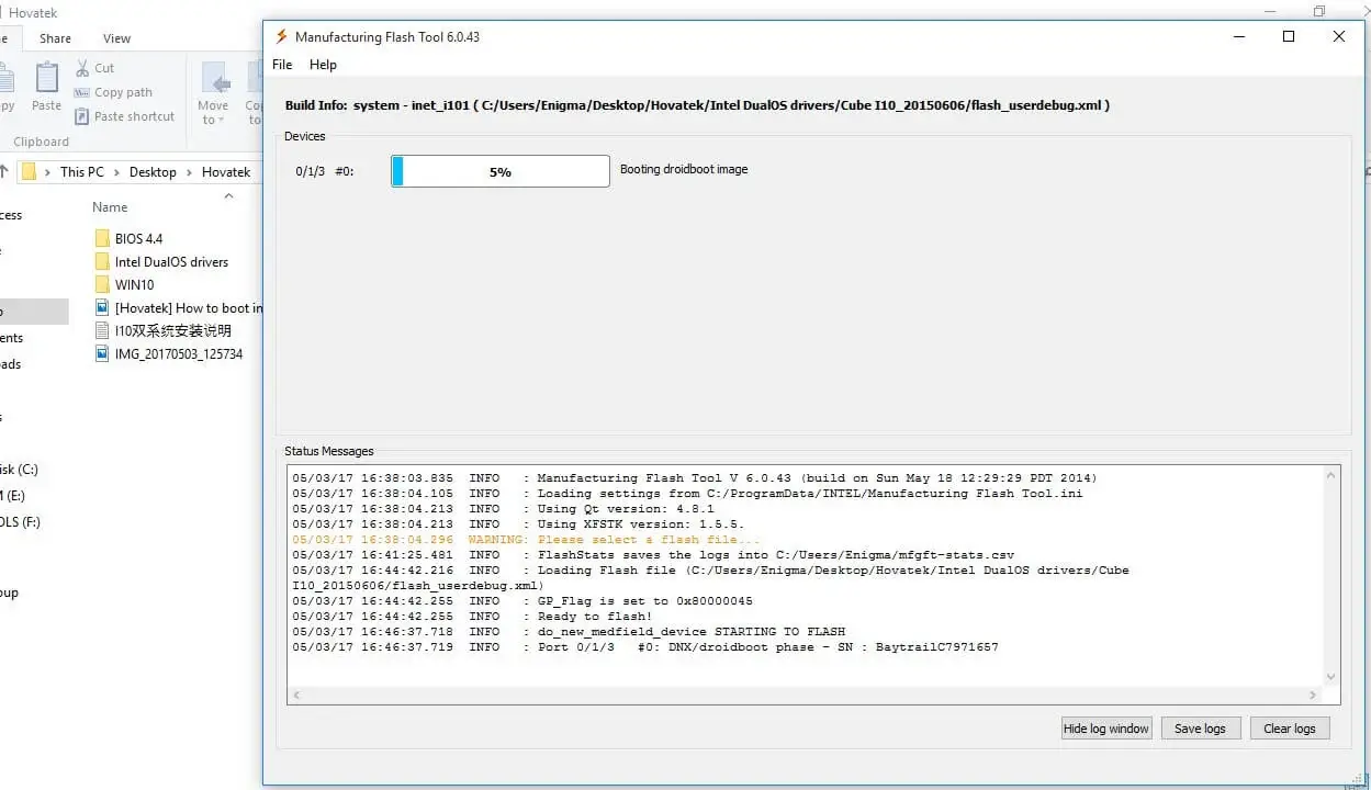 How to flash Intel devices using Manufacturing Flash Tool