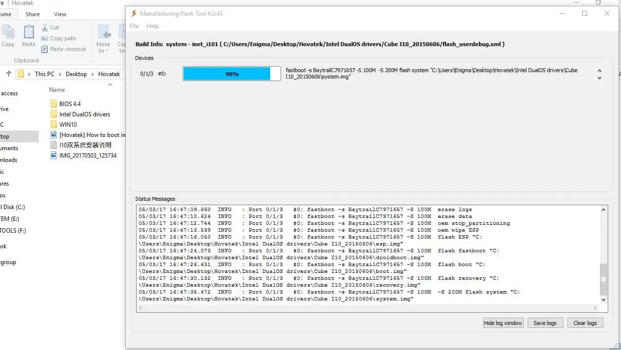 How to flash Intel devices using Manufacturing Flash Tool