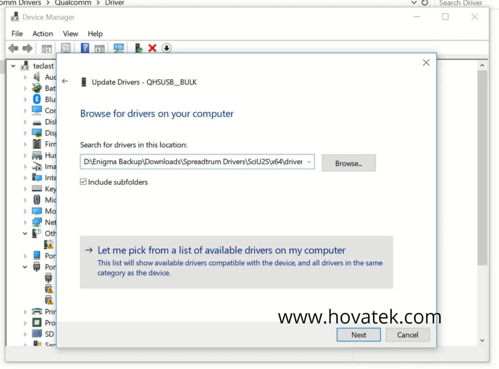 How to install Qualcomm USB drivers on a Windows PC