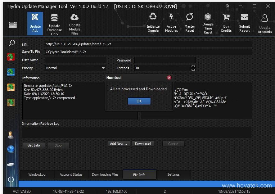 How to setup Hydra Dongle Tool