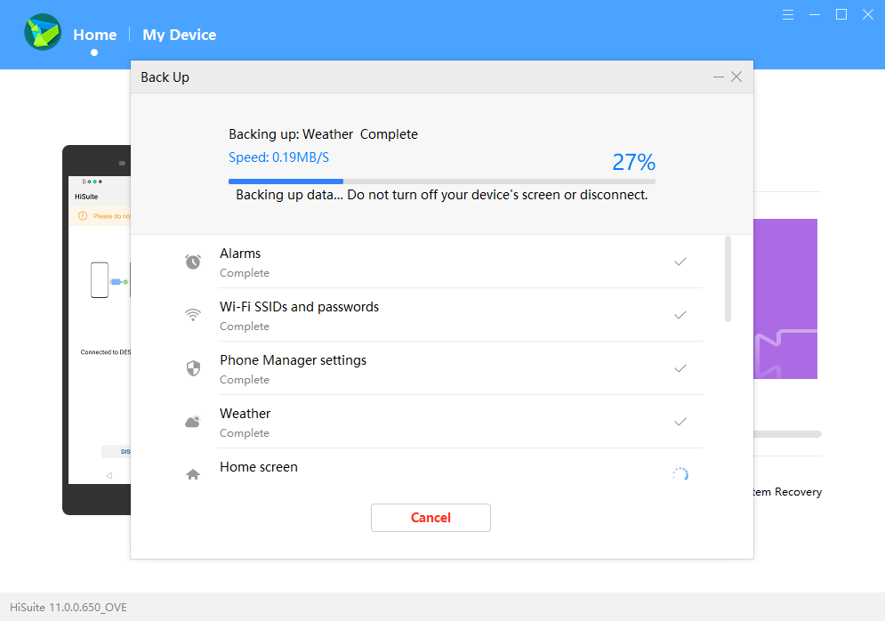 How to back up apps and data on a Huawei smartphone using HiSuite